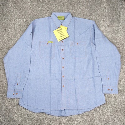 Bisley IP Shirt Men XL Blue Chambray Insect Protection Protective Wear ...