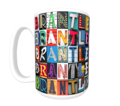 BRANTLEY Coffee Mug / Cup featuring the name in photos of sign letters ...