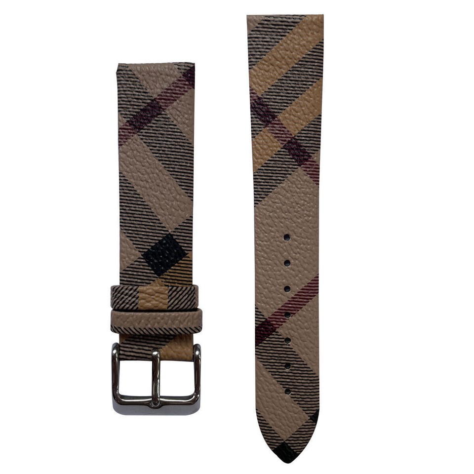 14 16 18 20 22MM Compatible For Burberry Leather Watch Band Strap Gray ...