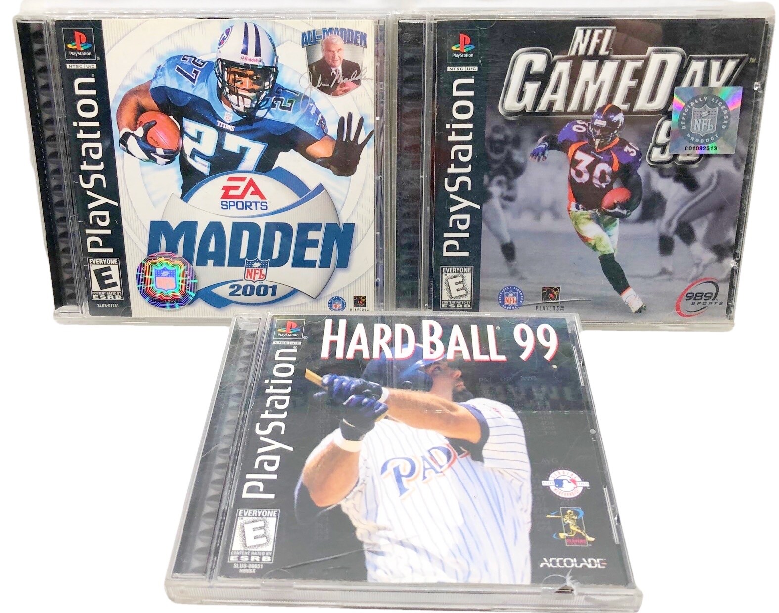 Lot 3 Playstation Games NFL Gameday 99, Madden 2001, Hardball 99 | eBay