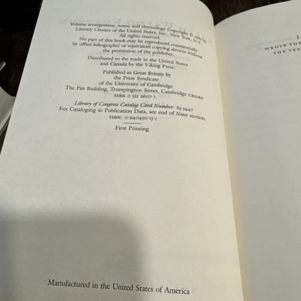 4 The Library of America 1982 , 1983 , 1984 EMERSON,ADAMS, LONDON ...