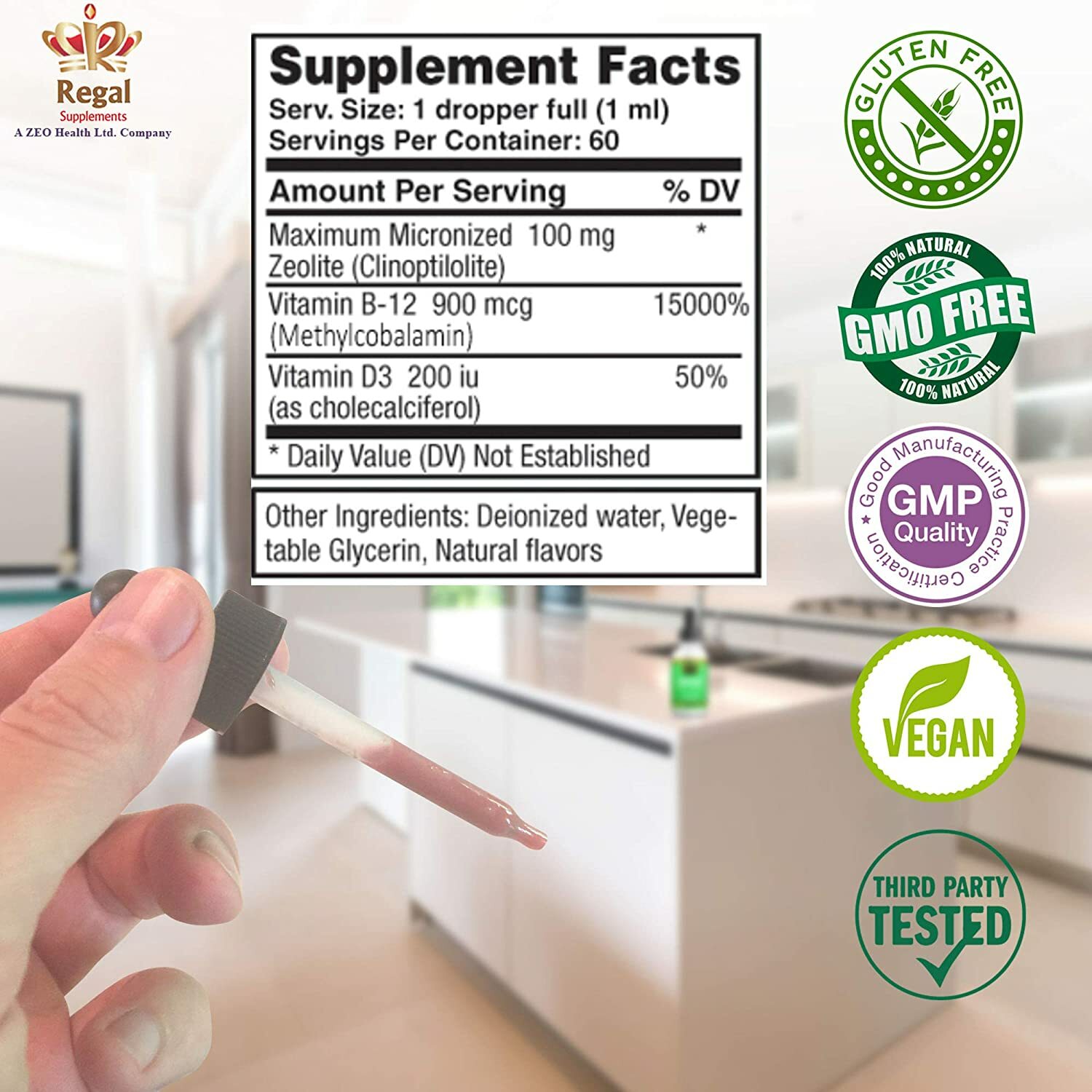 1 x Bottle of Zetox Liquid Zeolite (30 day supply at 2 Full Droppers ...