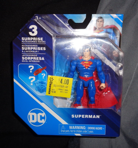 DC Comics 4-inch Superman Action Figure with 3 Mystery Accessories ...