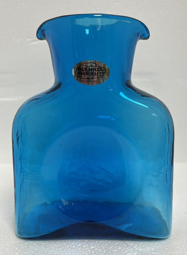 Blenko Glass Water Bottle MINI 384 - Turquoise | eBay