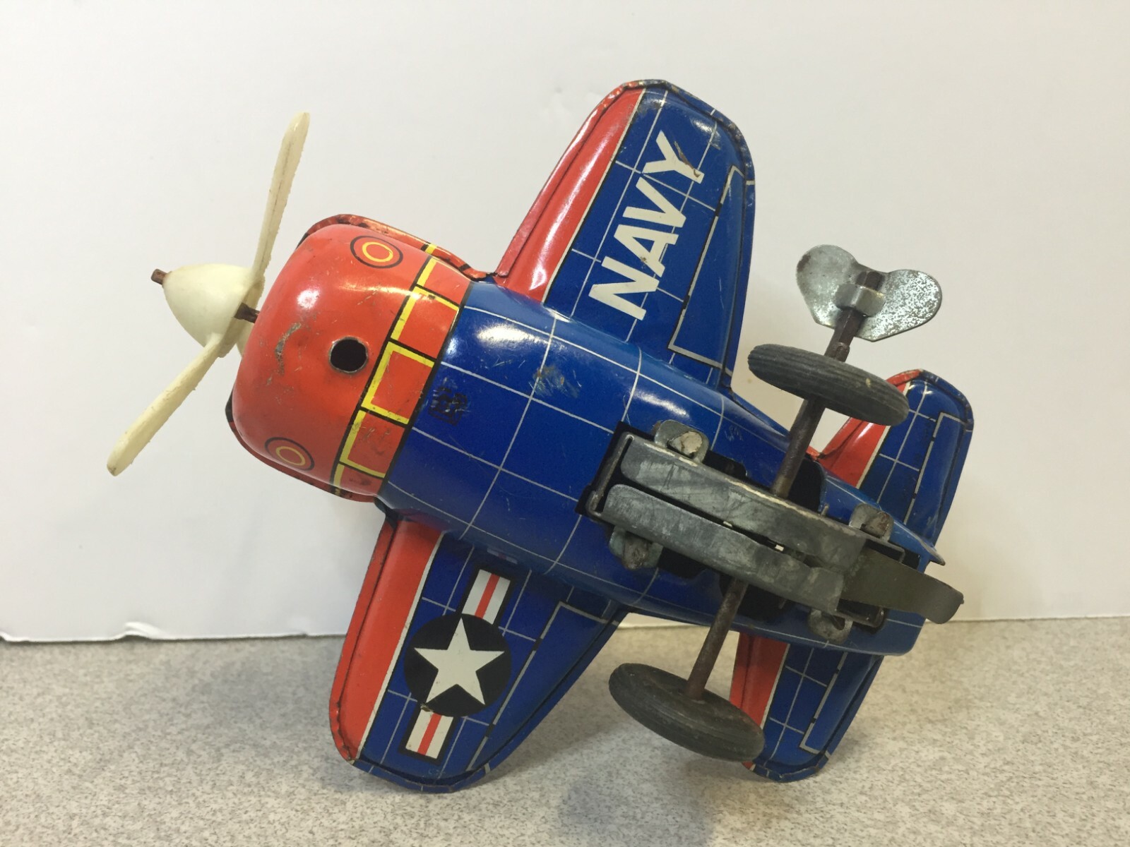 Vintage Metal Plane toy wind-up ( Navy ) ( B276 ) | eBay