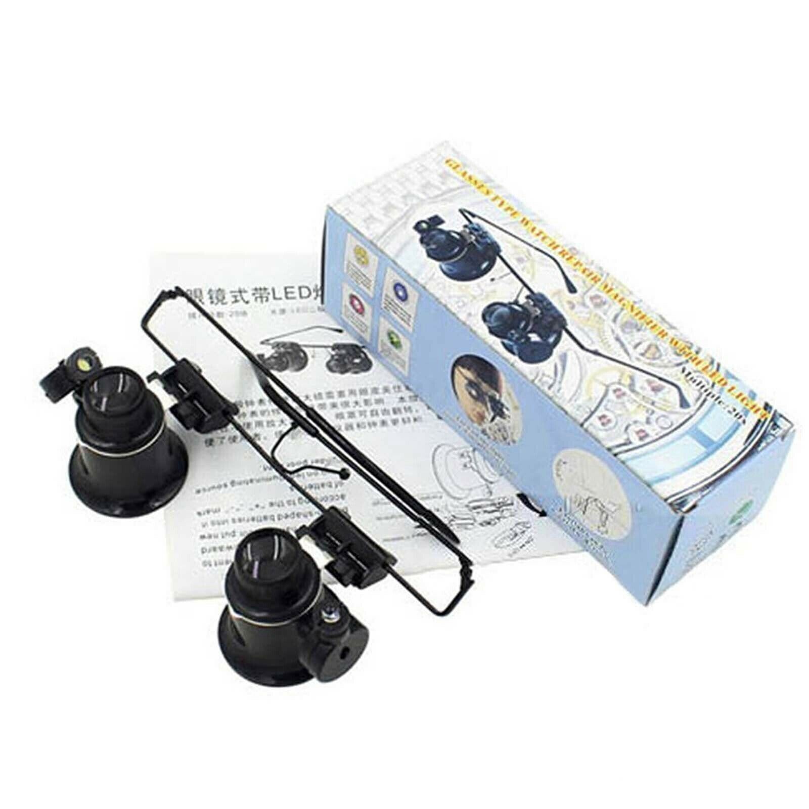 20x Magnifying Eye Magnifier Glasses Loupe Lens Jeweler Watch Repair ...