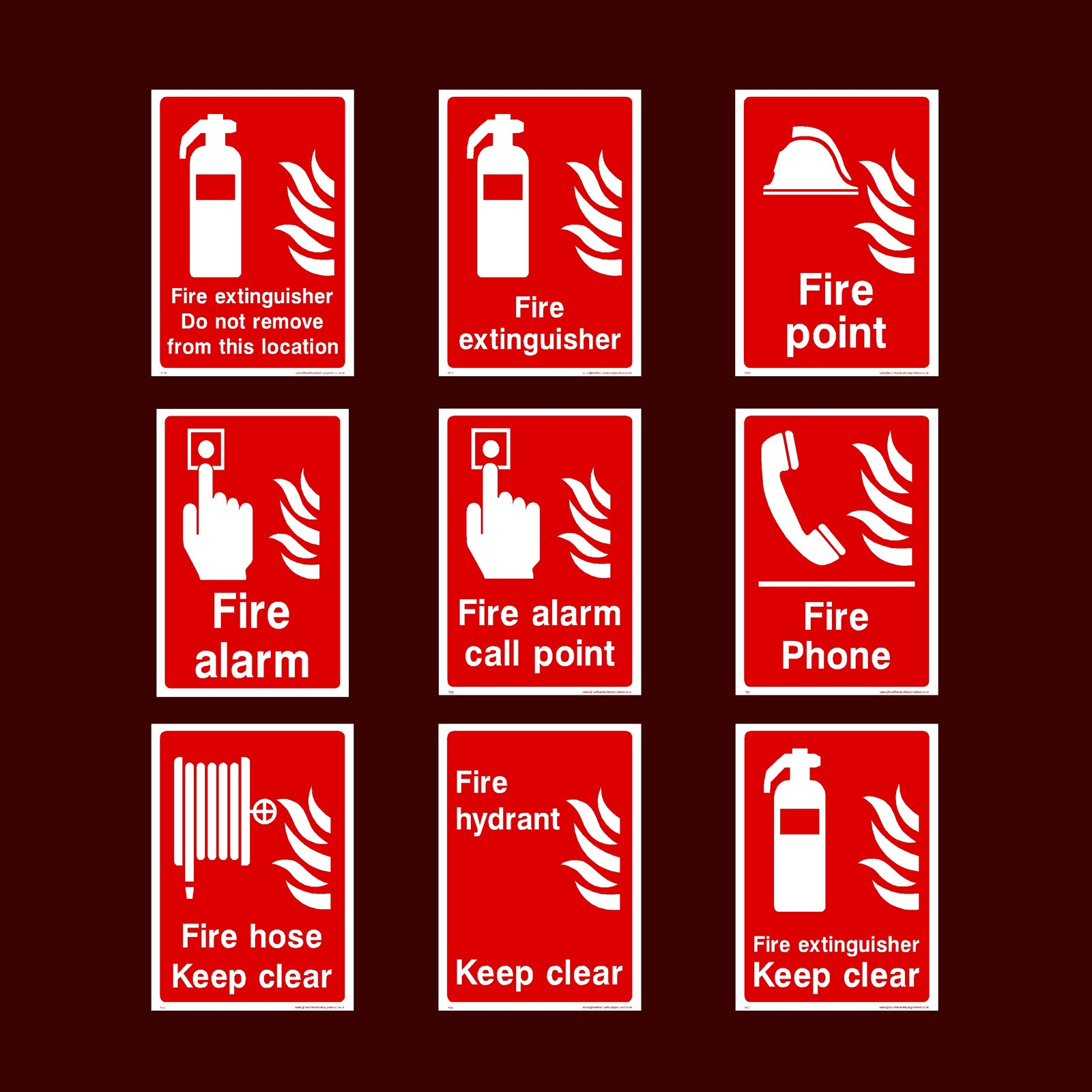 Fire Extinguisher / Alarm / Call Point / Keep Clear - Plastic Sign ...