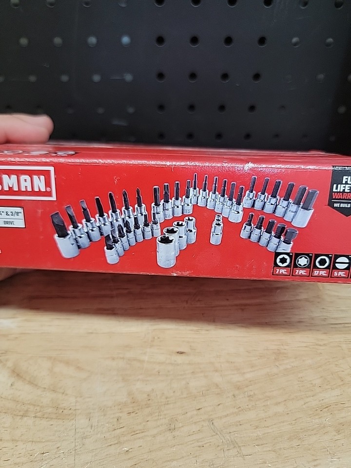 Craftsman 42 Pc. SAE/METRIC Bit Socket Set 1/4" + 3/8" Dr. CMMT34912 ...
