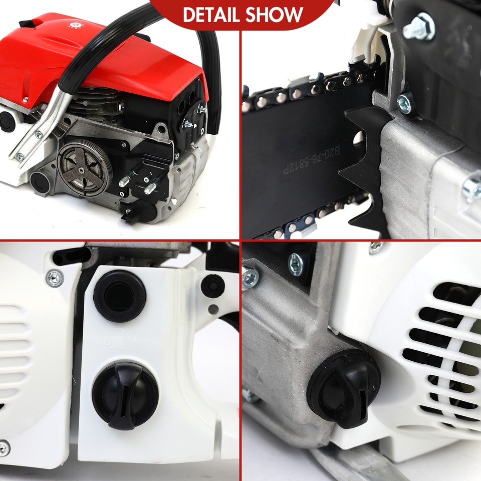 52CC 20in Gasoline Chainsaw Powered Wood Cutting Engine Gas Crankcase ...