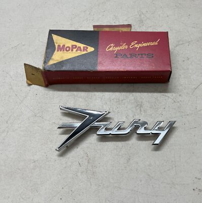 1959 Plymouth Fury Script Emblem Badge 1866627 Name Plate Quarter Panel ...