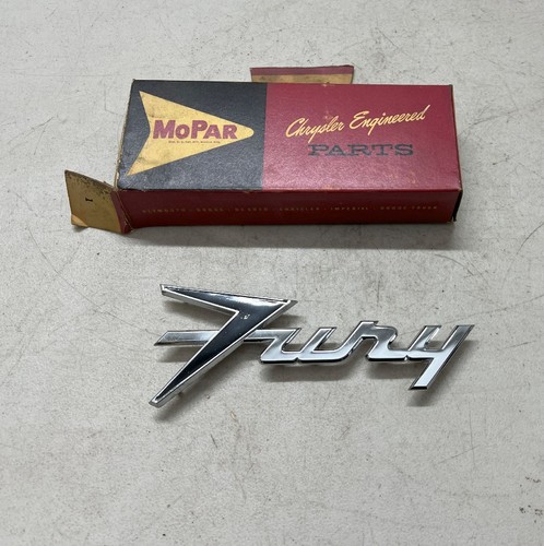 1959 Plymouth Fury Script Emblem Badge 1866627 Name Plate Quarter Panel ...