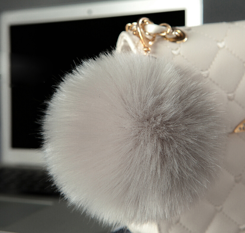Rabbit Fur Ball/Rabbit Ear PomPom Cell Phone Car Pendant Handbag Key ...