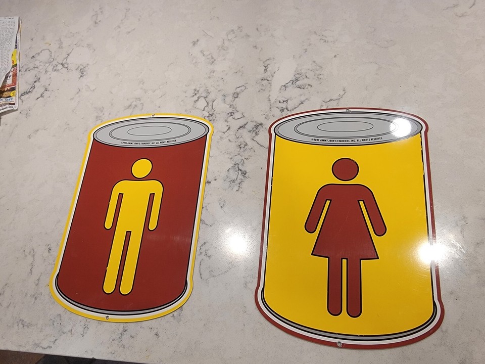Men / Woman Tin Bathroom Signs | eBay
