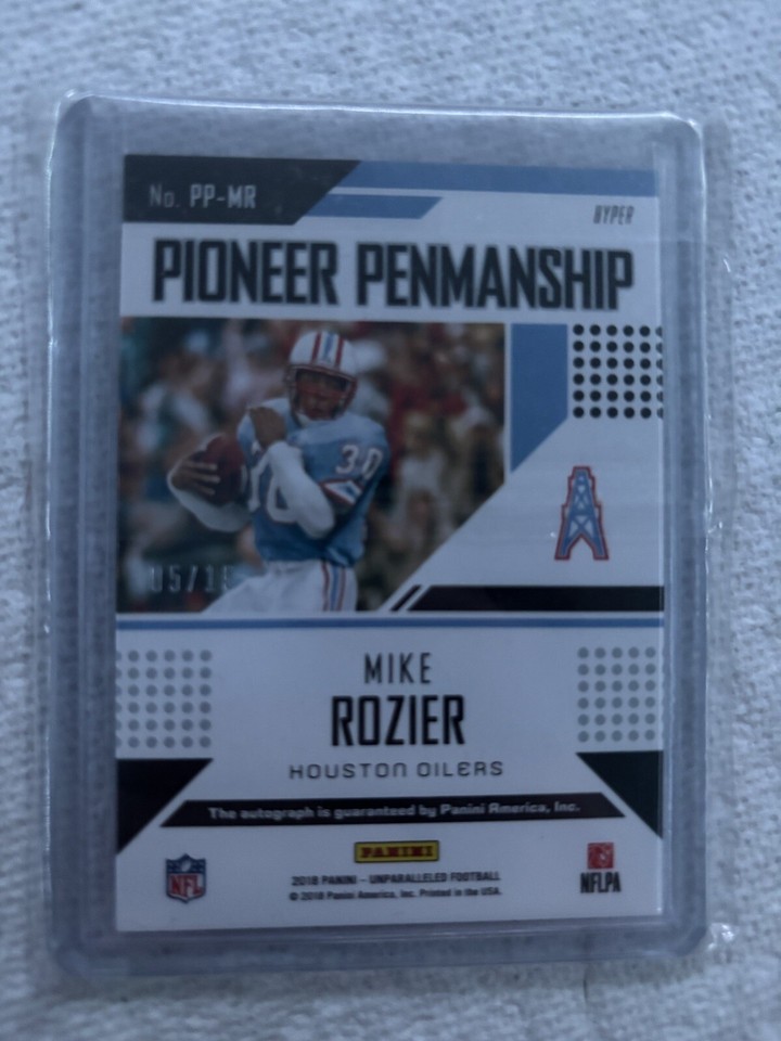 2018 Panini Unparalleled Pioneer Penmanship Hyper /15 Mike Rozier #PP ...