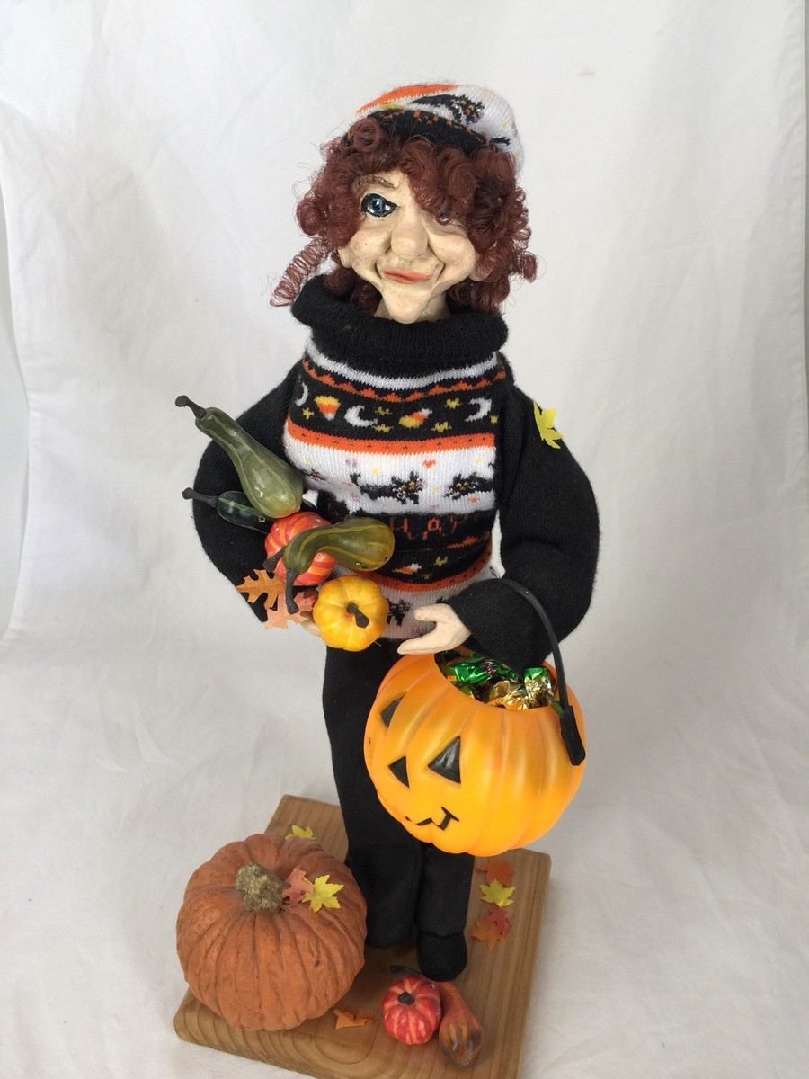 Old Lady Pumpkin Faces Penelope Pumpkin Head Girl Halloween Doll By