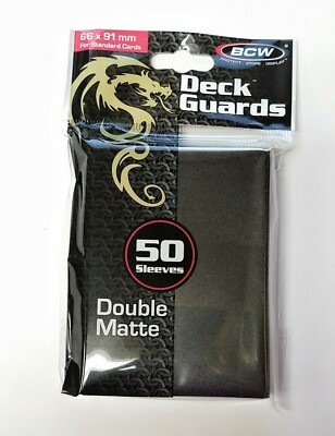 BCW 50 Count Deck Guard Card Protector Sleeves DOUBLE MATTE BLACK NEW ...
