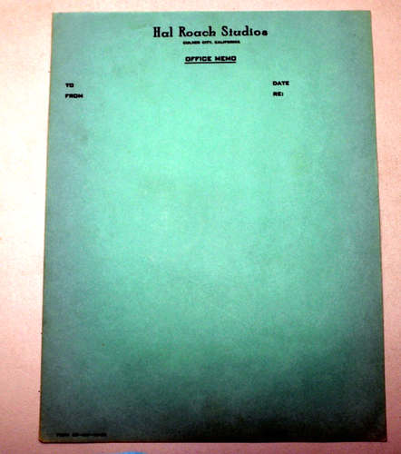 Hal Roach Studios Culver City California Office Memo Stationery | eBay