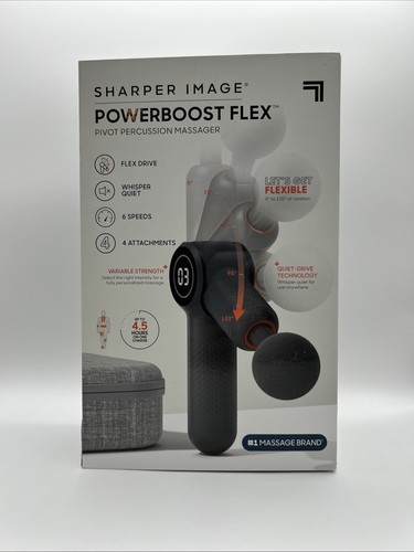 New Sharper Image Powerboost Flex Pivot Percussion Massager - 6 Speeds, 4 Attach | eBay