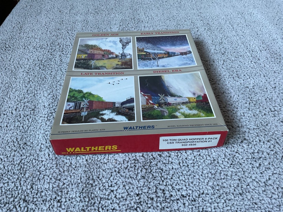 WALTHERS HO CSX 100 TON QUAD COAL HOPPERS SET #1 Sealed ( 6 cars) kits ...