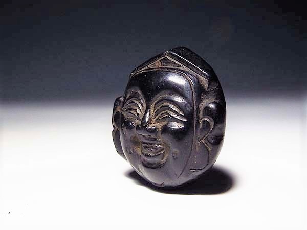 Edo period Japan antique wooden God Daikoku Netsuke ojime inro sagemono ...