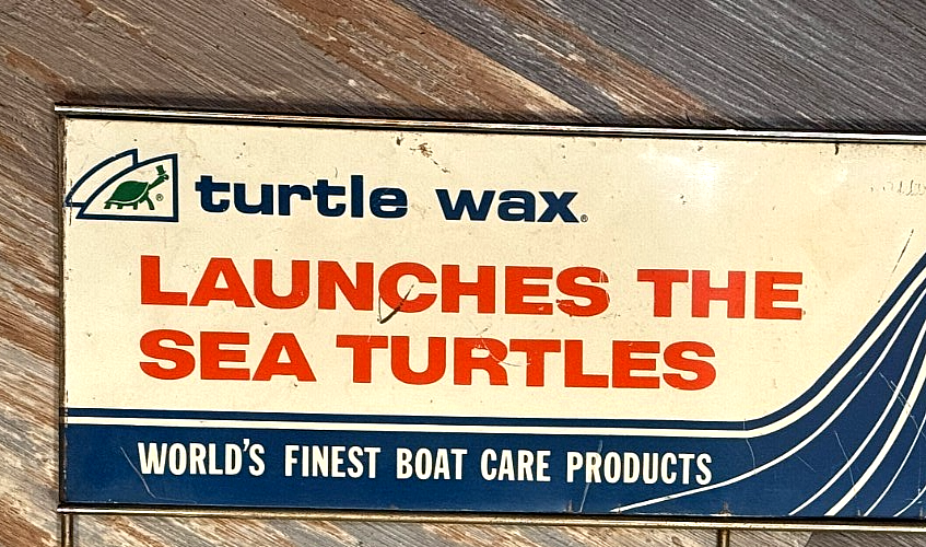 Vintage Sea Turtle Wax Display Rack metal Sign Gas Oil Auto 29x9 ...