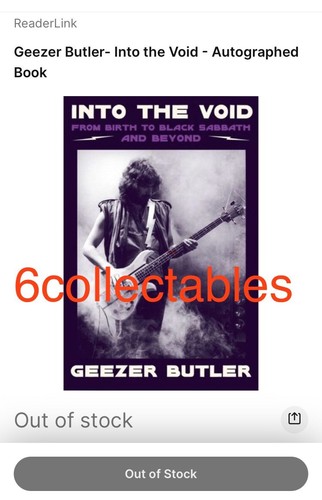 SIGNED Geezer Butler AUTOGRAPHED Book Into the Void BLACK SABBATH ...