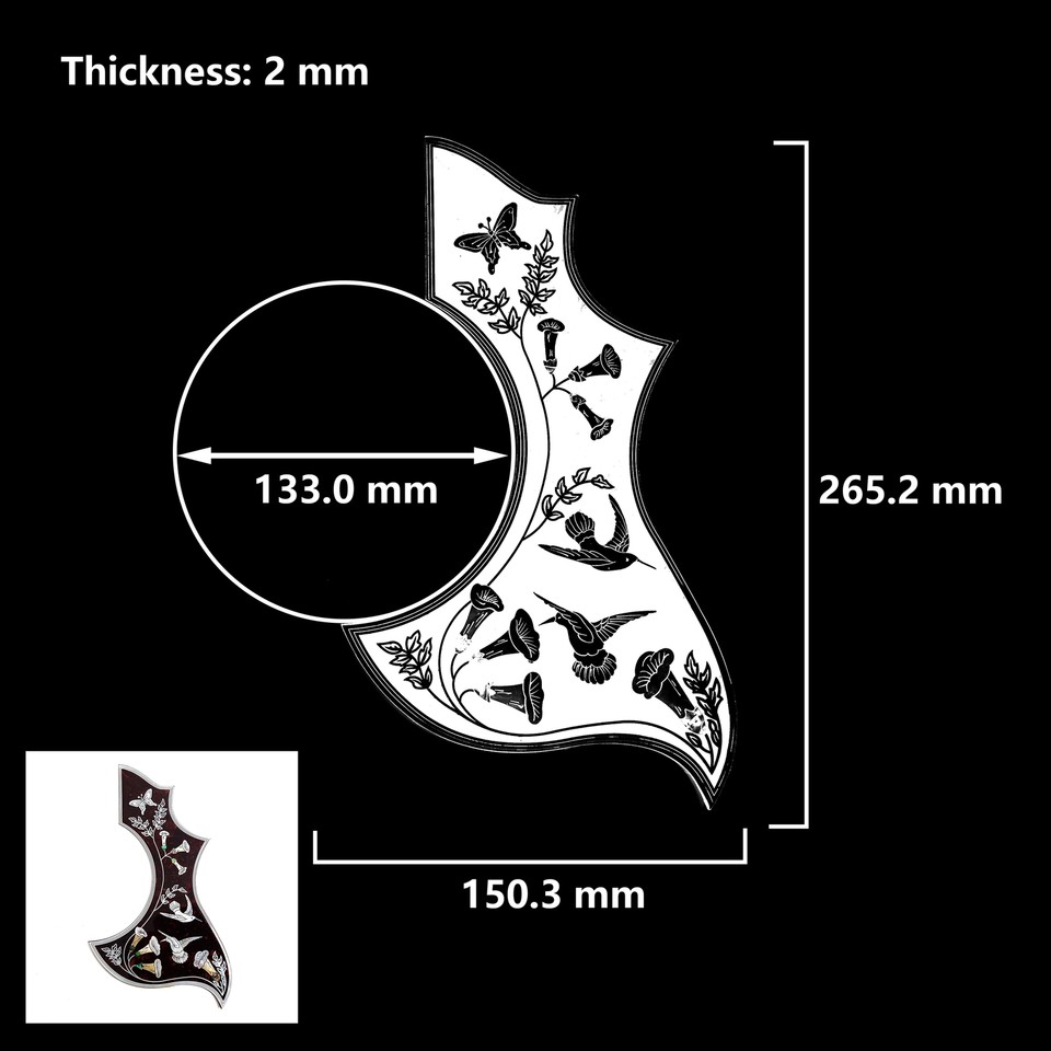 Acoustic Guitar Pickguard Hummingbird Self Adhensive Thickned for ...