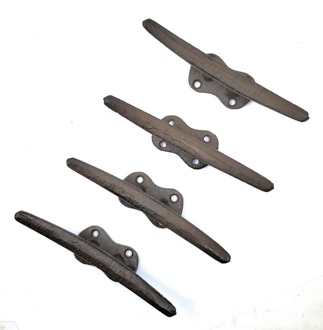 Cleat Boat Hooks Handles 5" Cast Iron Dock Nautical Decor Rustic Finish ...