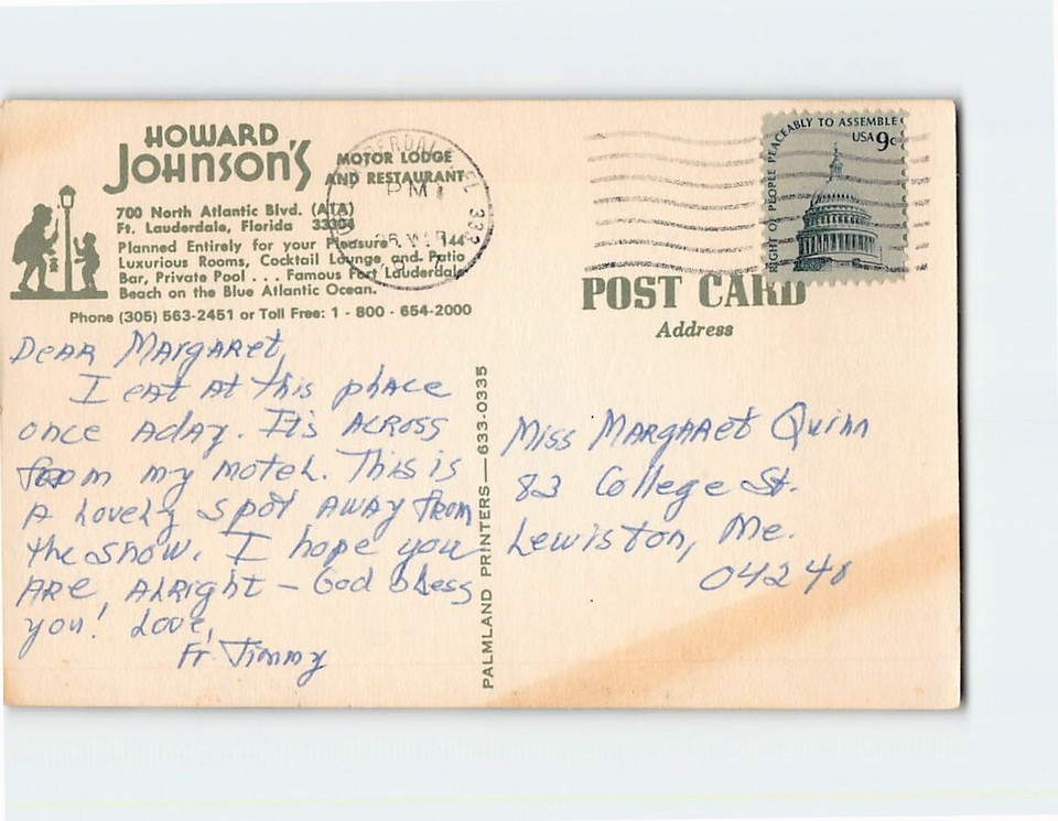 Postcard Howard Johnsons Fort Lauderdale Florida USA | eBay