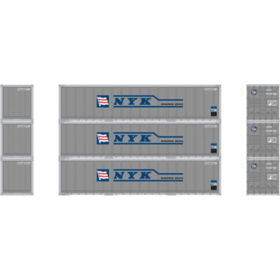 Athearn N 40' Smooth Side Container, NYK (3) - ATH17705 | eBay