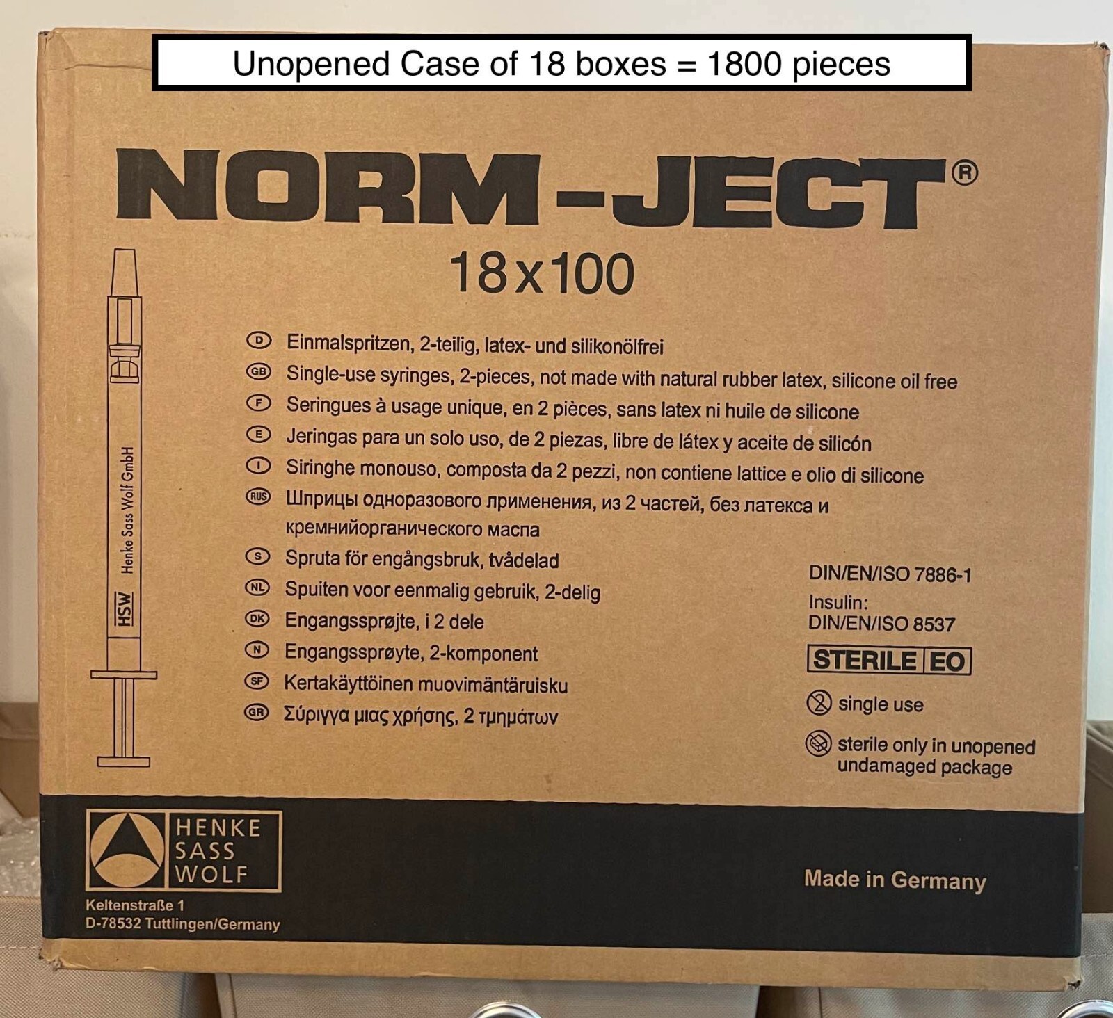 Norm-Ject 1ml Disposable Oral Syringe Case of 1800 Pieces | eBay