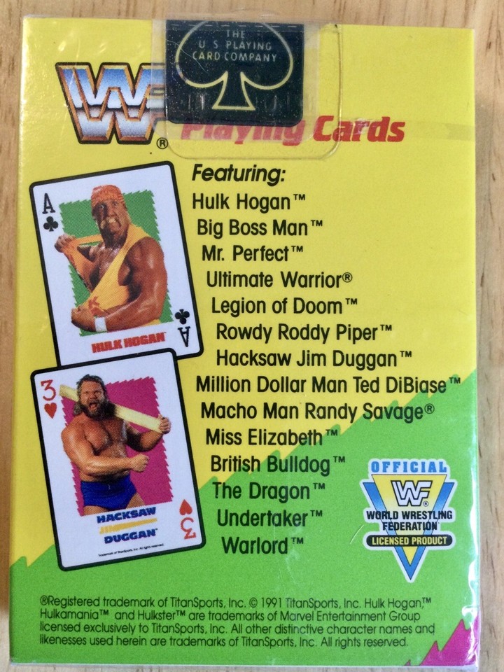 WWF Playing Cards Hogan Warrior Piper Savage Warlord Undertaker WWE ...