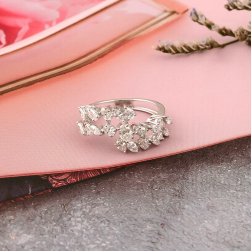 1.45 Ct Multi Shape Lab Grown CVD Diamond Band Ring 14k White Gold ...