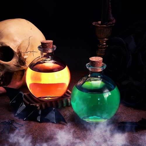 3 Pcs Spherical Potion Bottles Round Glass Bottles Clear Potion Jars ...