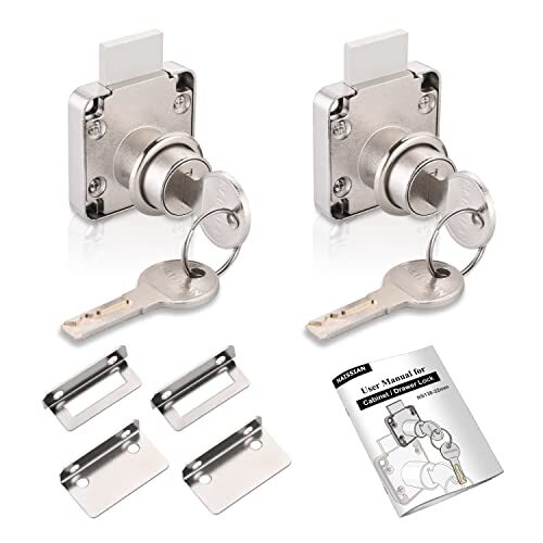 Cabinet Locks with Keys, Home Desk Lock for Drawer 7/8" Office ...