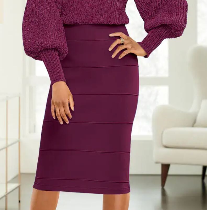 Size 1X PLUS Ashro Red Magenta Camilla Sweater-Knit Combo Dress | eBay