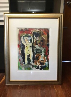 Wendy Sharpe,Self Portrait with Painting, Monotype,signed bottom right ...