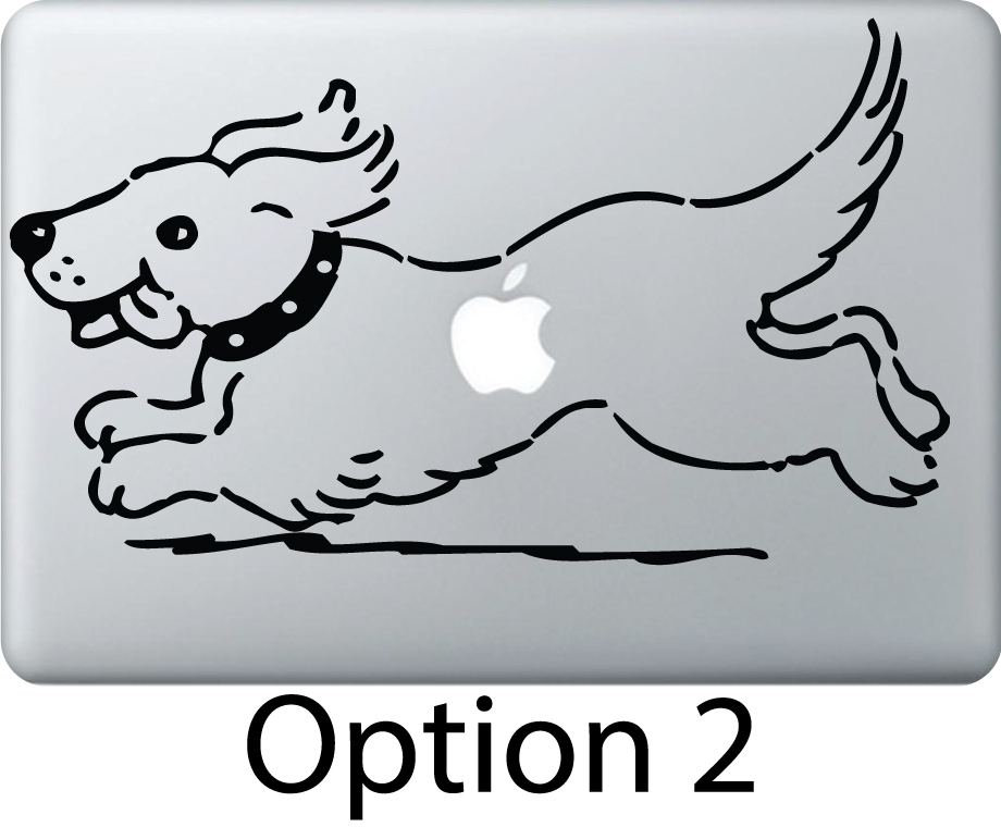 Dog Running Sticker Apple Mac Book Air/Pro Dell Laptop Decal Tribal ...