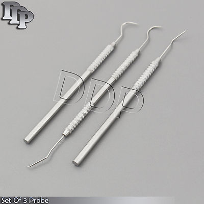 Set Of 3 Probe 23-9 Explorer 23/17A Basic Exam Dental Teeth Cleaning ...