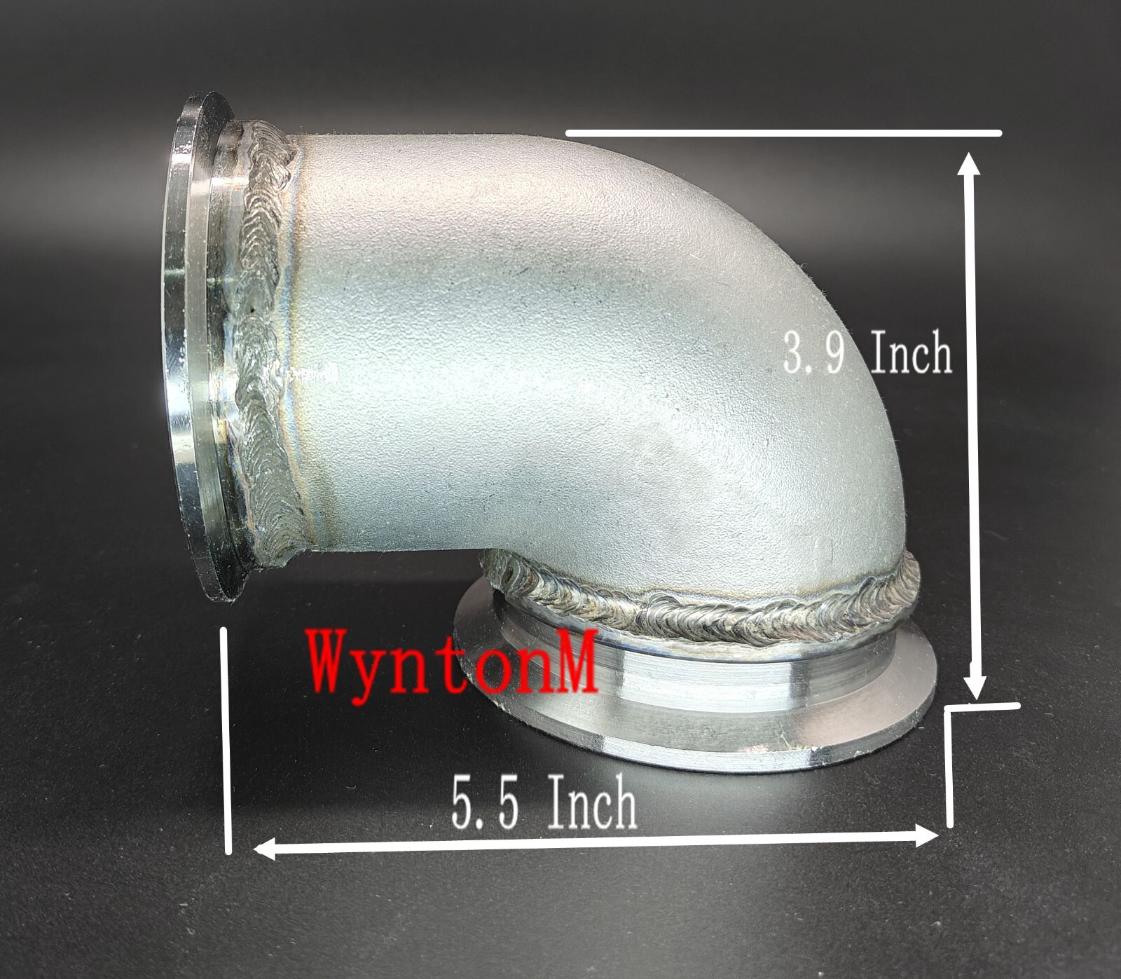 3 Inch V Band Low Profile Elbow Downpipe Exhaust pipe Stainless Steel ...