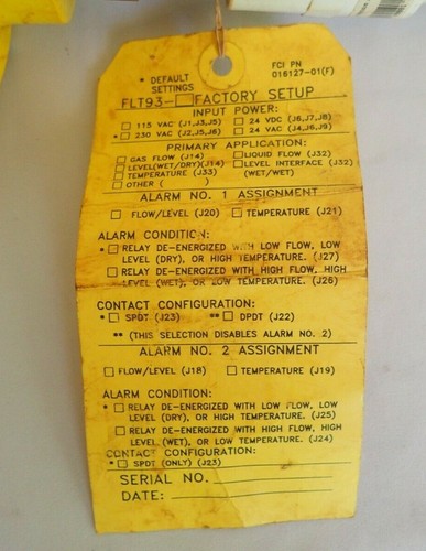 FCI FLT93S FLT93S-0A1W203C1B00000 FLOW SWITCH MODEL 29/30 NEW | eBay