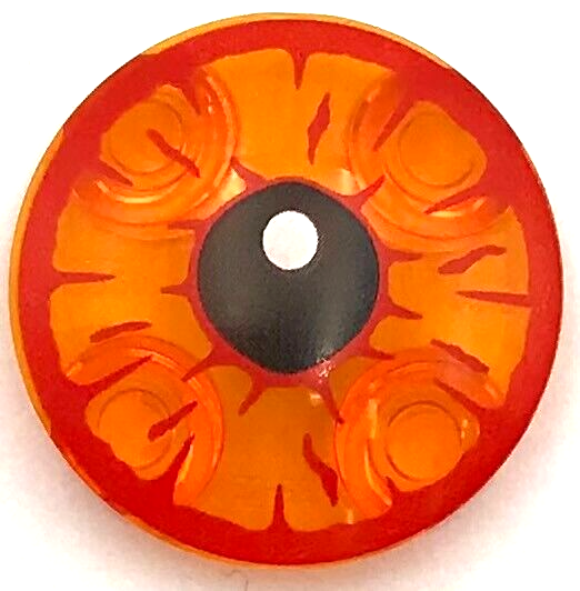 Lego New Trans-Orange Plate Round 2 x 2 Rounded Bottom Rimmed Bloodshot ...