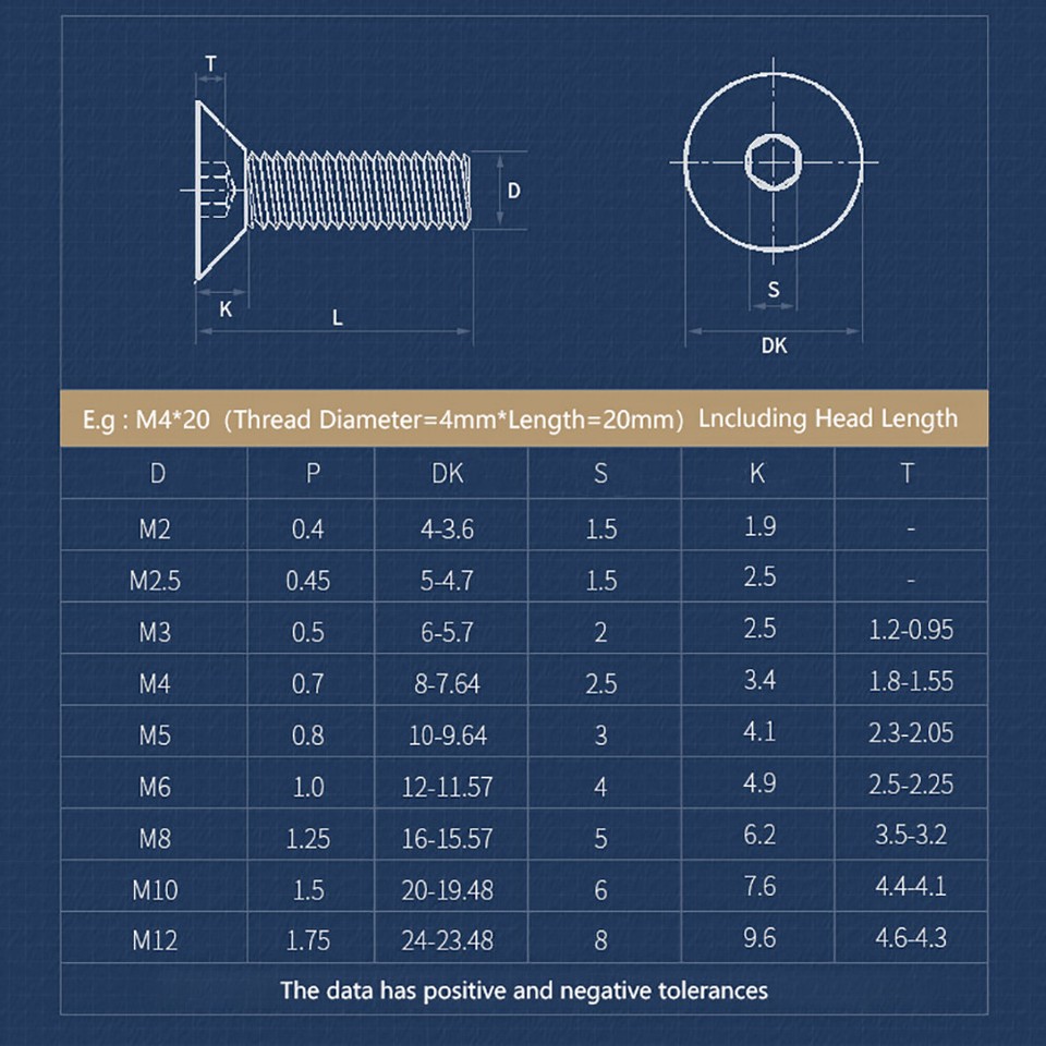 M8 COUNTERSUNK HEXAGONAL SCREWS BOLT, SOCKET SCREWS ALLEN KEY A2 ...