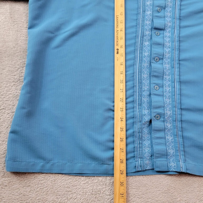 Cubavera Shirt Men 3XLT Blue Guayabera Habana Embroidered Button Up ...