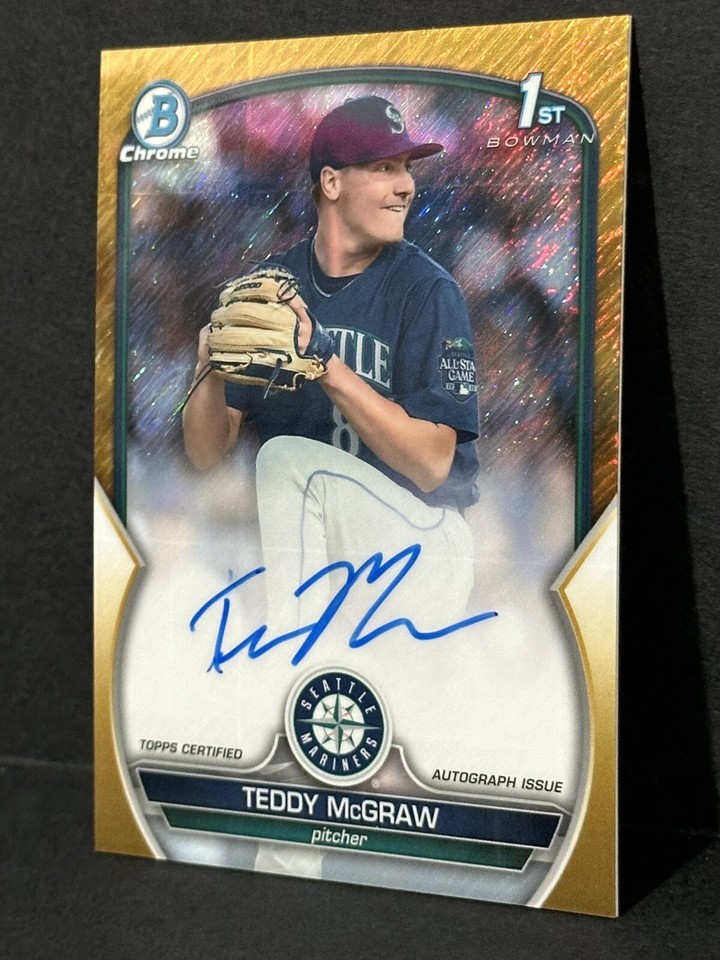 2023 Topps Chrome Bowman Draft 1st Bowman Teddy McGraw Auto Gold ...