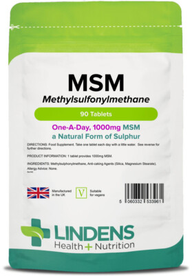 Msm (methylsulfonylmethane) 1000mg 4-PACK 360 Tablets Skin Hair Nails ...