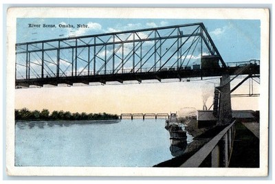 1917 Bridges Trees Clouds River Scene Omaha Nebraska NE Posted Vintage ...