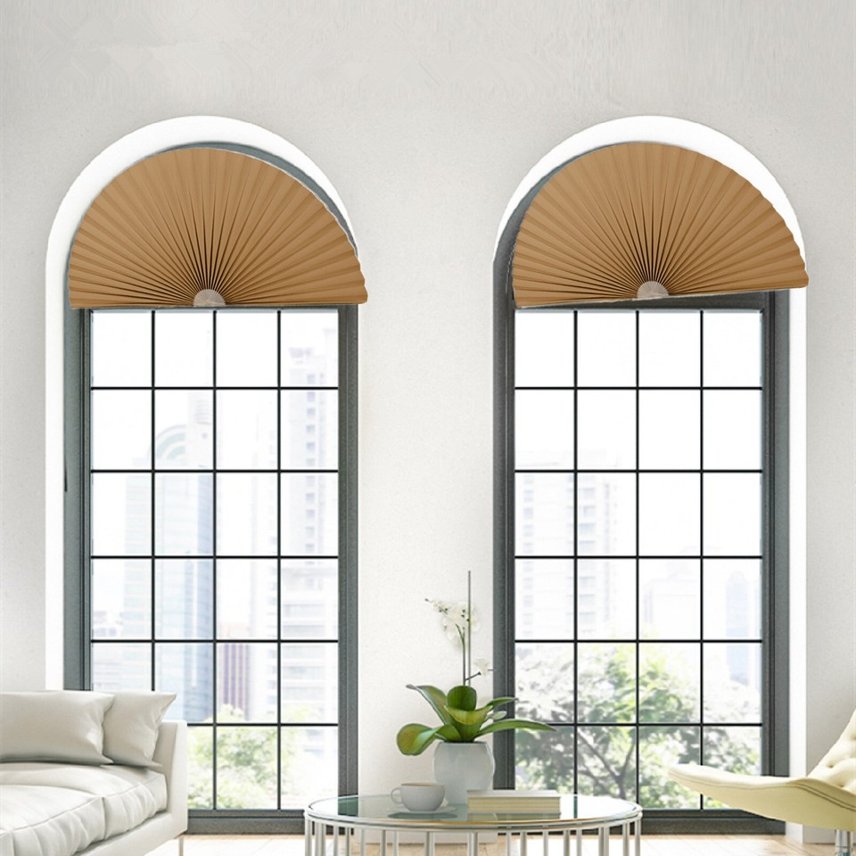 Arch Window Pleated Blind Half Circle Window Shades Cordless Round ...