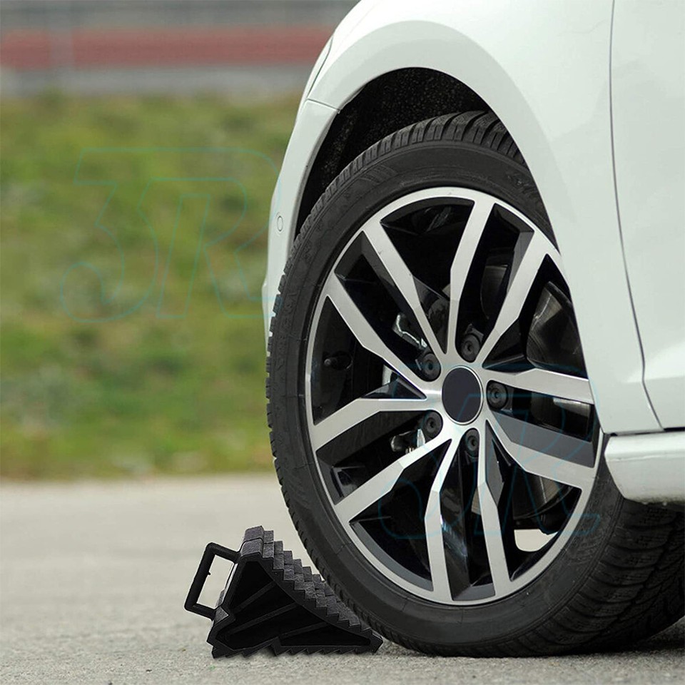 4pcs Heavy Duty Rubber Wheel Chock Tough Chocks Stops Car Trailer Boat ...