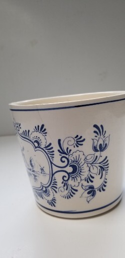 VINTAGE Blue Delft Blauw Flower Pot Planter Windmill From Holland | eBay